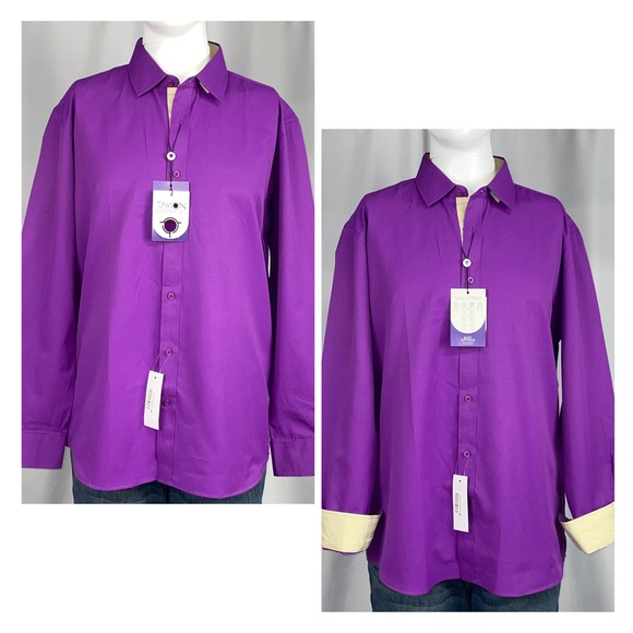 Tayion | Shirts | Tayion By Montee Holland Men Long Sleeve Purple Gold ...